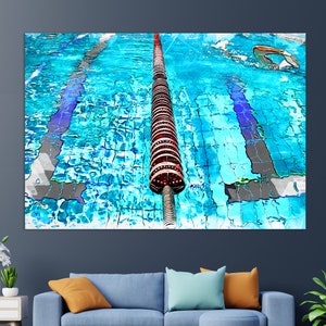 Swimming Wall Art, Swimming Pool Painting, Swimming Canvas Print ...