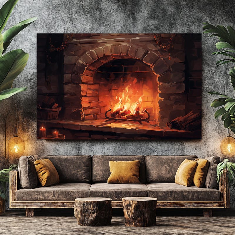 Fireplace Poster - Etsy