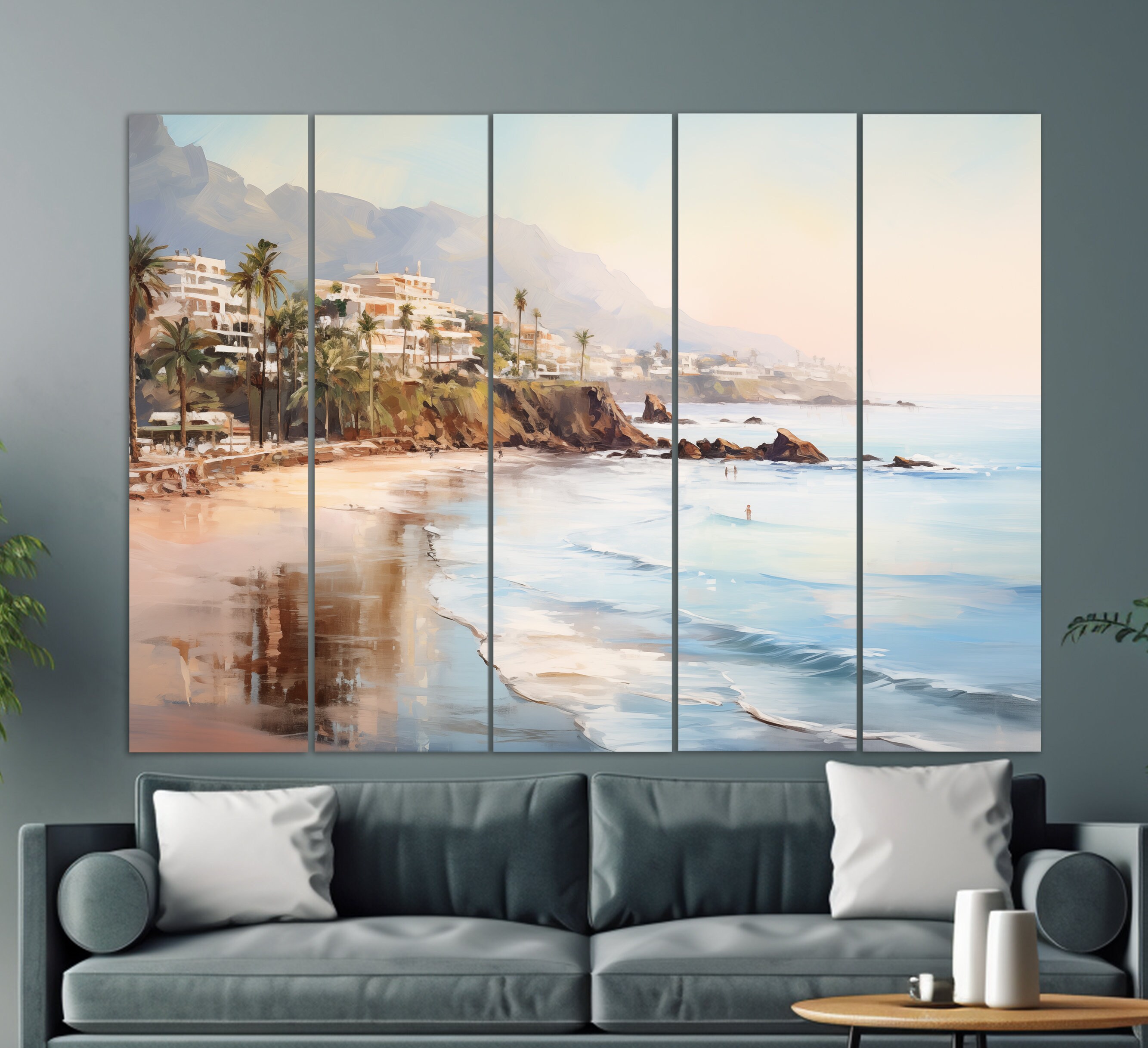 Scenic Tenerife Coast Painting, Tenerife Canvas Print, Canary Islands ...