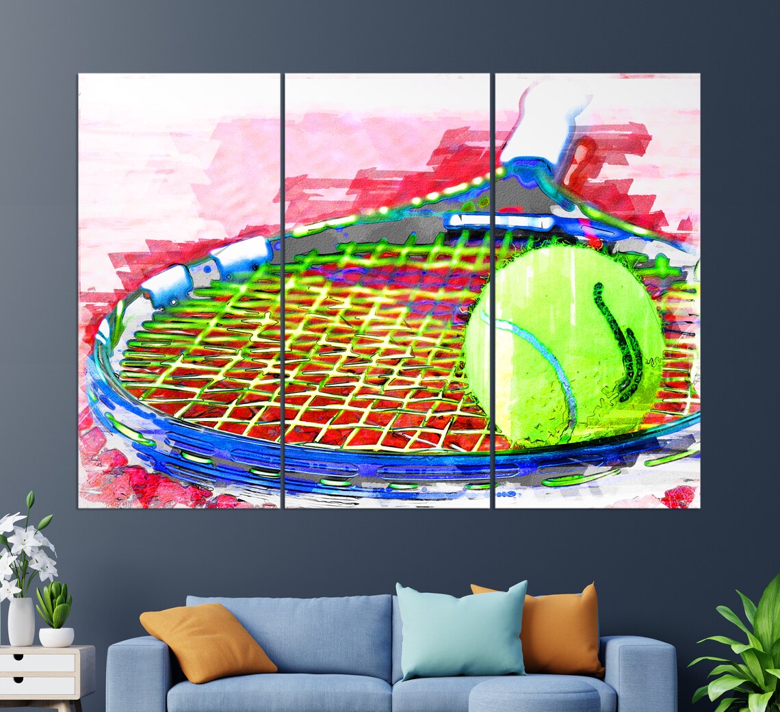 Tennis Wall Art Abstract Tennis Canvas Print Tennis | Etsy