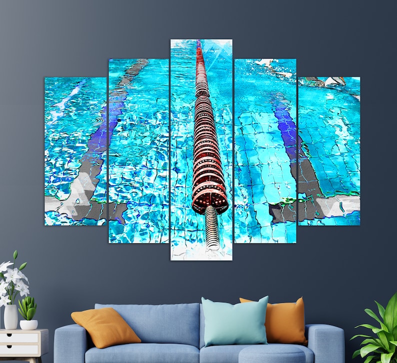 Swimming Wall Art Swimming Pool Painting Swimming Canvas - Etsy