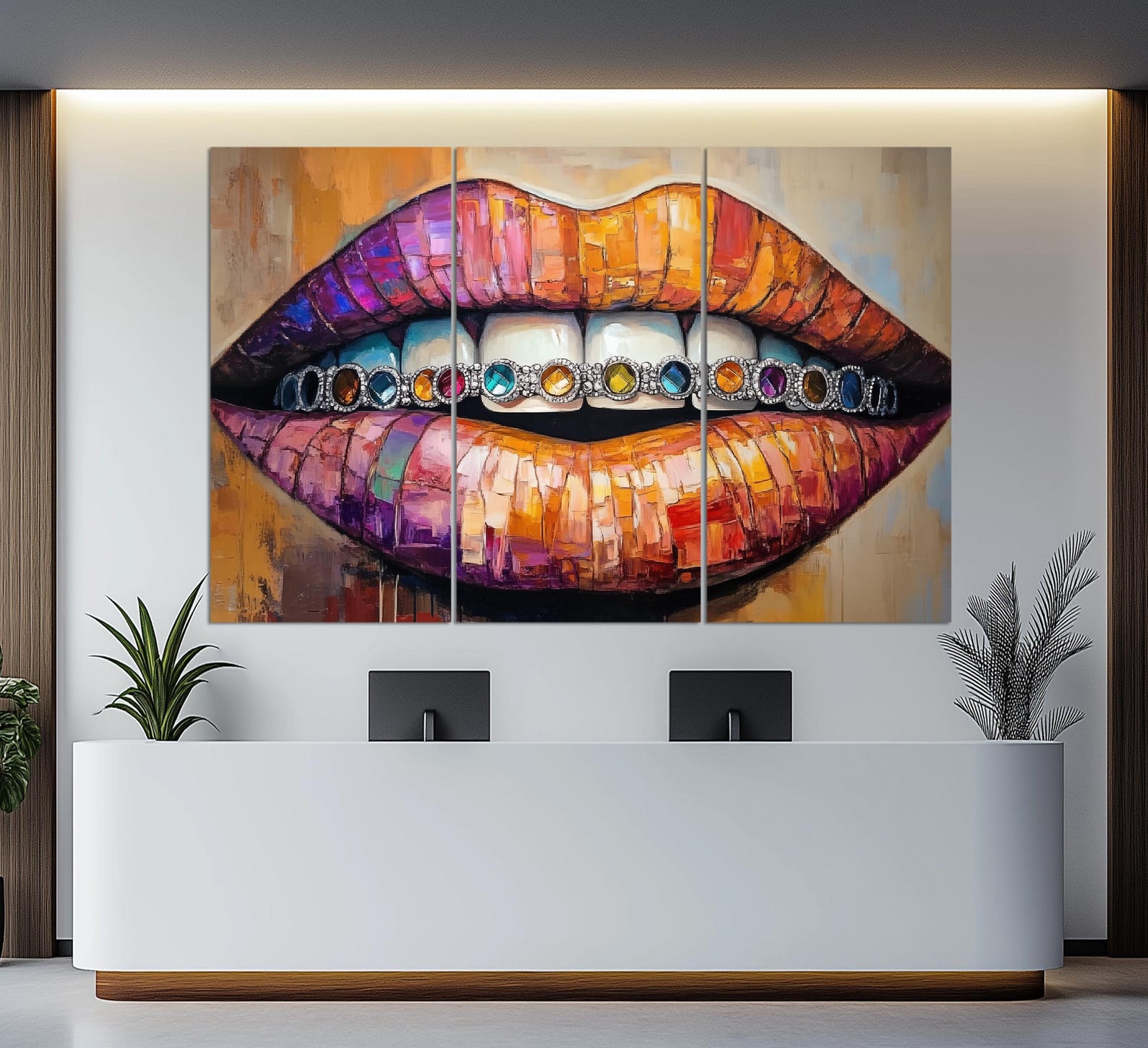 Abstract Orthodontist Wall Art, Braces Canvas Print, Orthodontist Gift ...