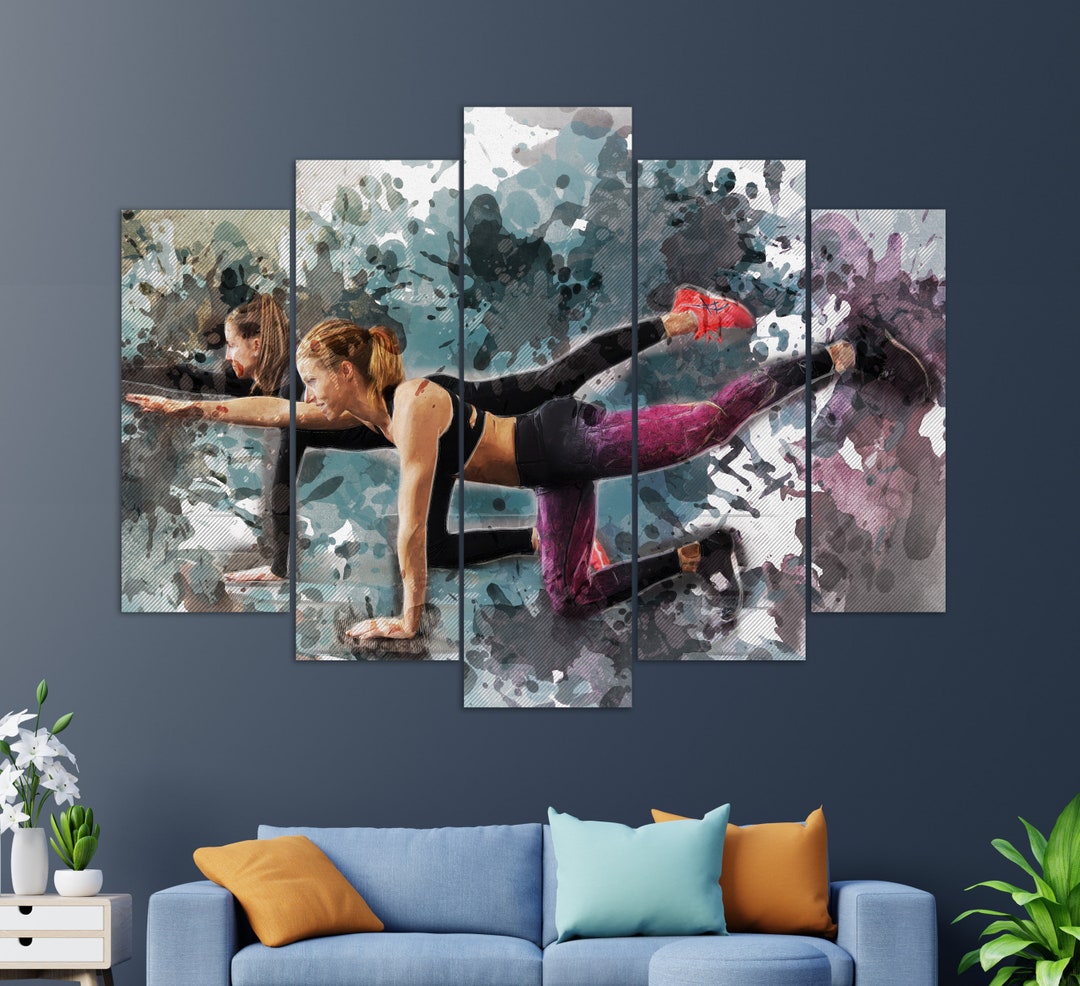 Aerobics Wall Art, Women Workout Canvas Print, Fitness Wall Art ...