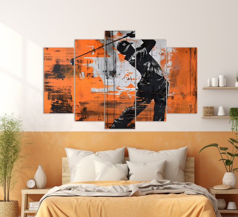 Abstract Golf Canvas Print, Golf Wall Art, Golf Painting, Golf Player ...