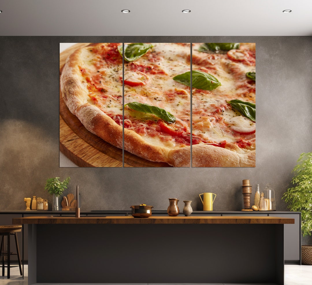 Pizza Canvas Print, Pizza Wall Art, Italian Food, Kitchen Wall Decor ...