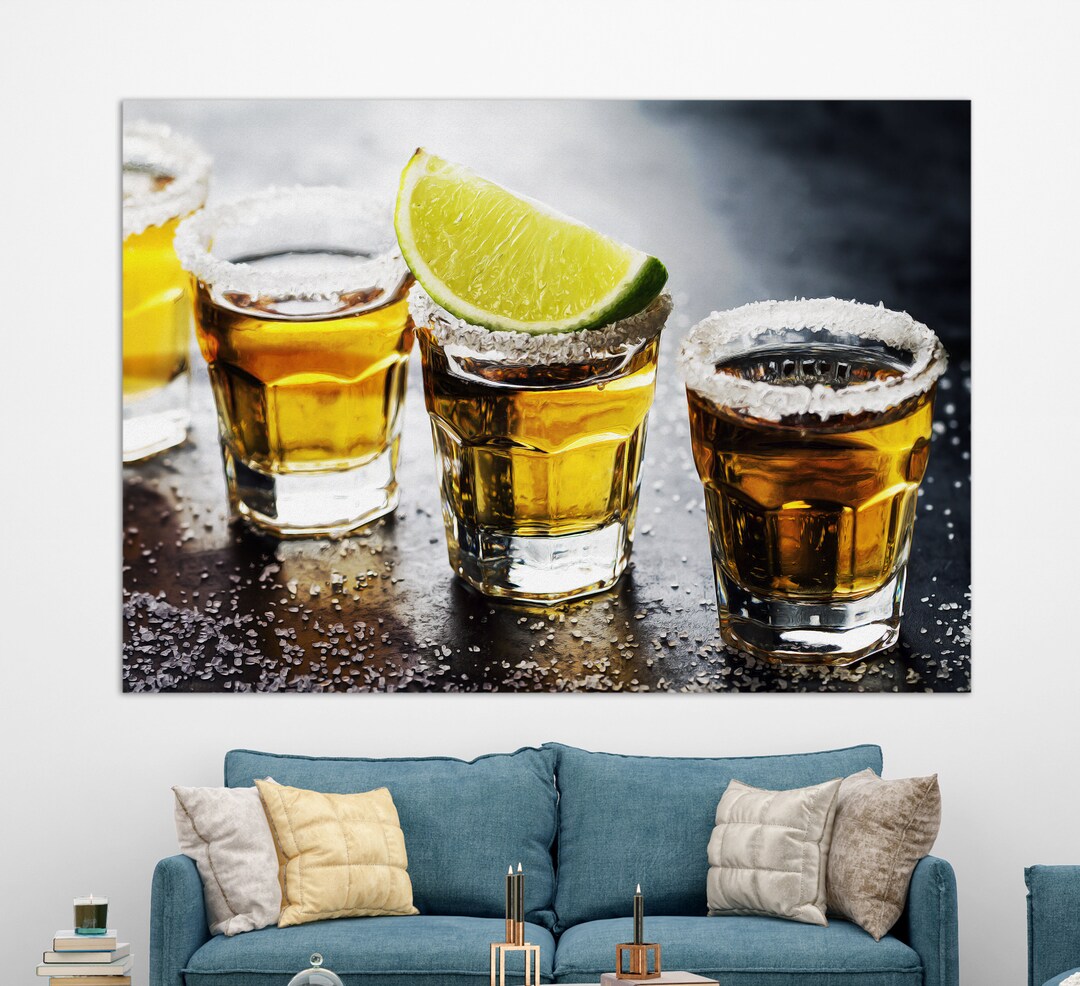Tequila Canvas Print, Alcohol Wall Art, Alcohol Canvas Art, Kitchen ...