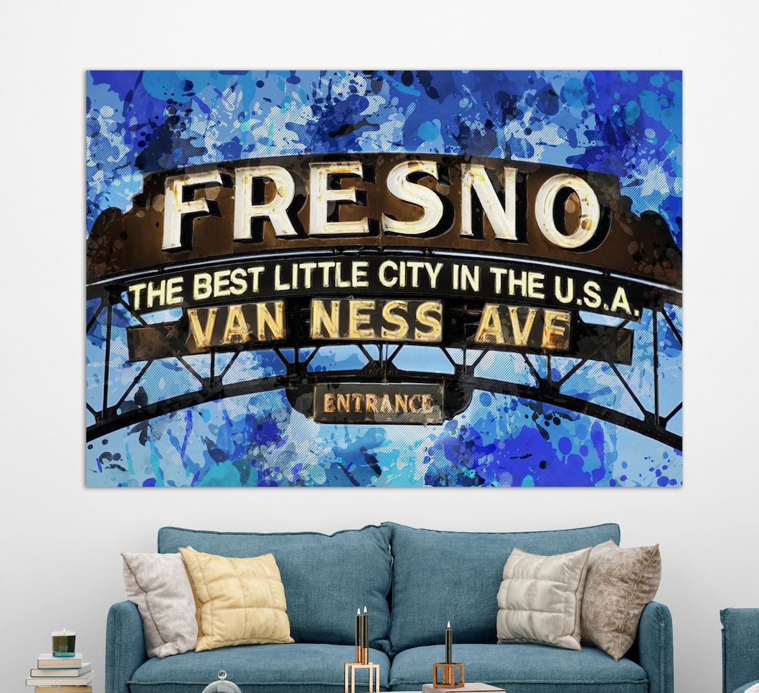 Fresno Sign Canvas Print, Fresno Wall Decor, Fresno Painting, Fresno ...