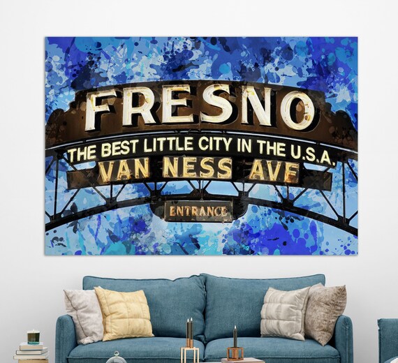 Fresno Sign Canvas Print Fresno Wall Decor Fresno Painting | Etsy