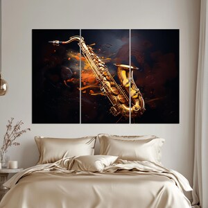 Abstract Saxophone Wall Art, Saxophone Canvas Print, Saxophone Painting ...