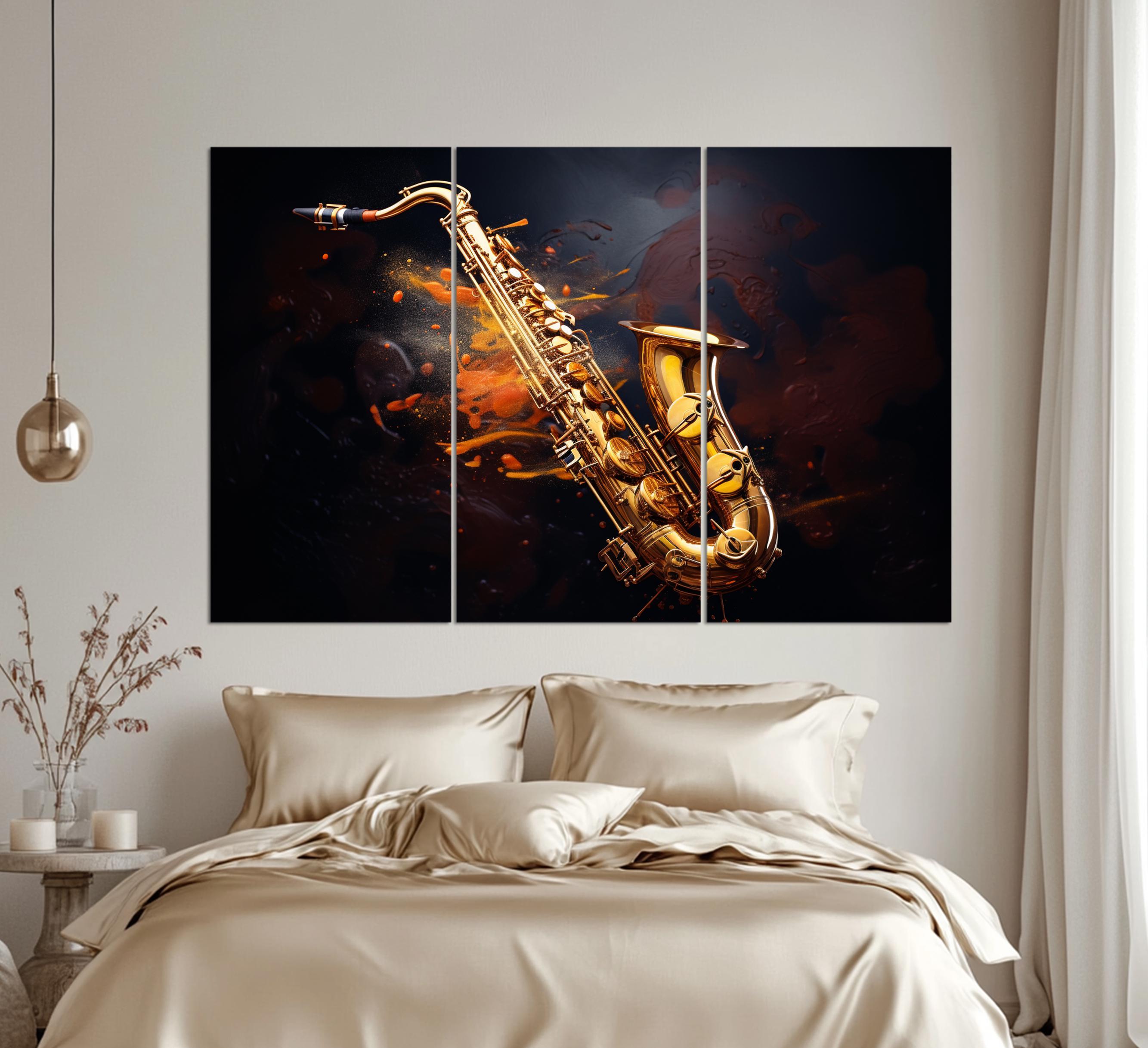 Abstract Saxophone Wall Art, Saxophone Canvas Print, Saxophone Painting ...