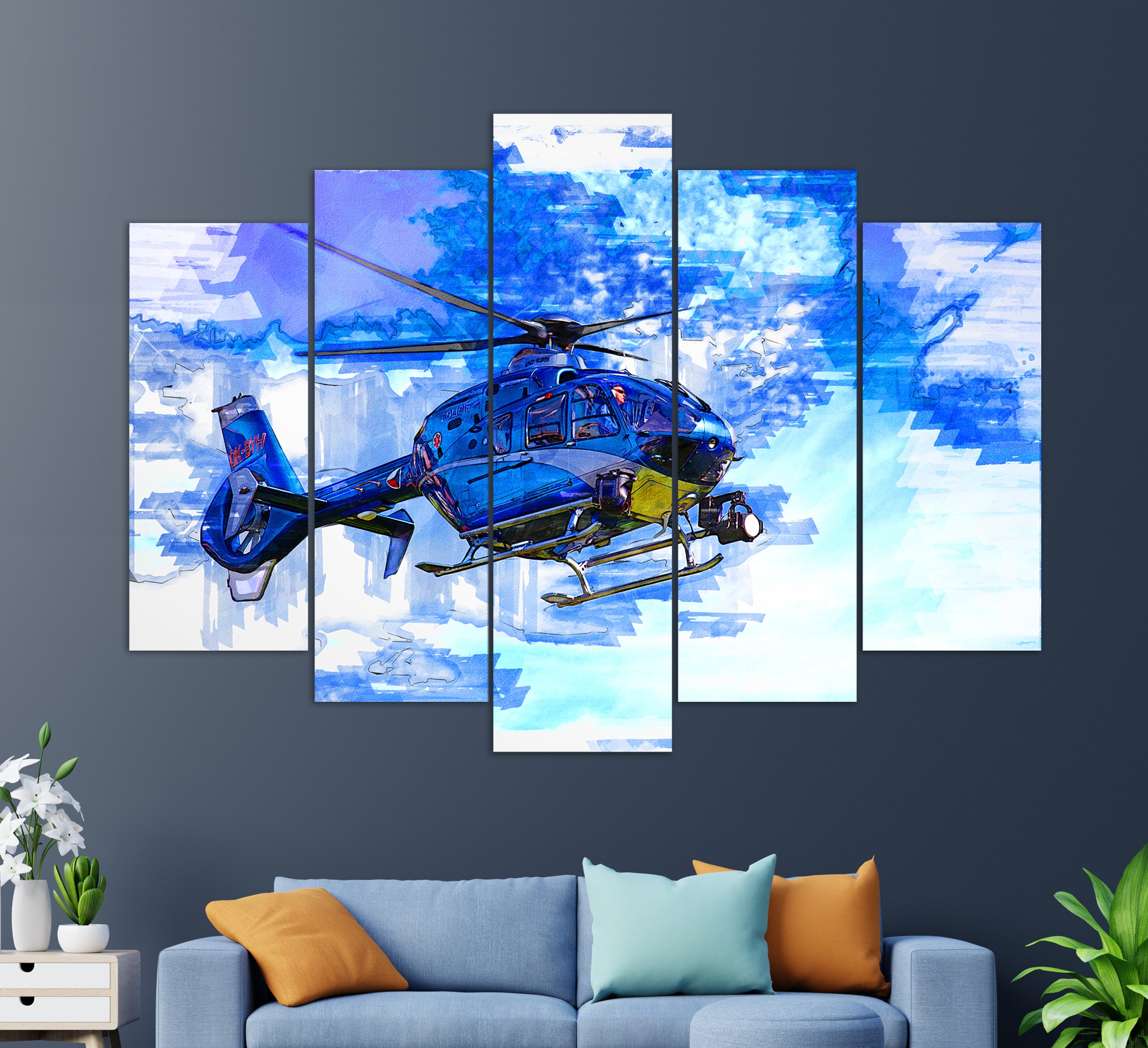 Helicopter Canvas Print Helicopter Wall Art Helicopter Pilot | Etsy