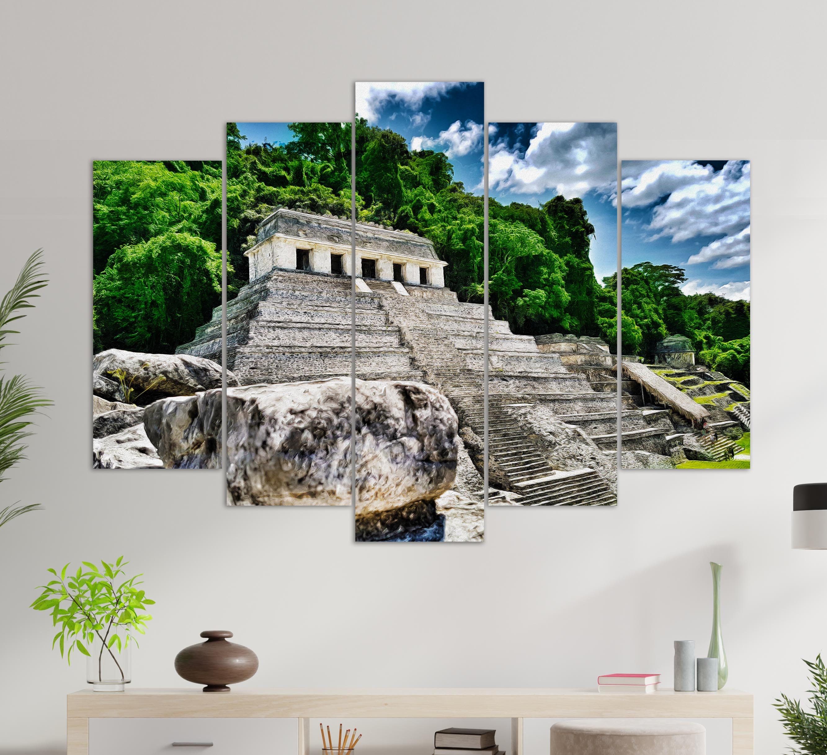 Palenque Canvas Print Palenque Painting Mexican Wall Art | Etsy