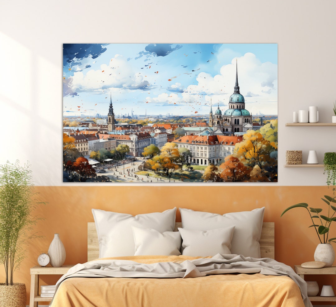 Vilnius Wall Art, Vilnius Canvas Print, Abstract Vilnius Painting ...