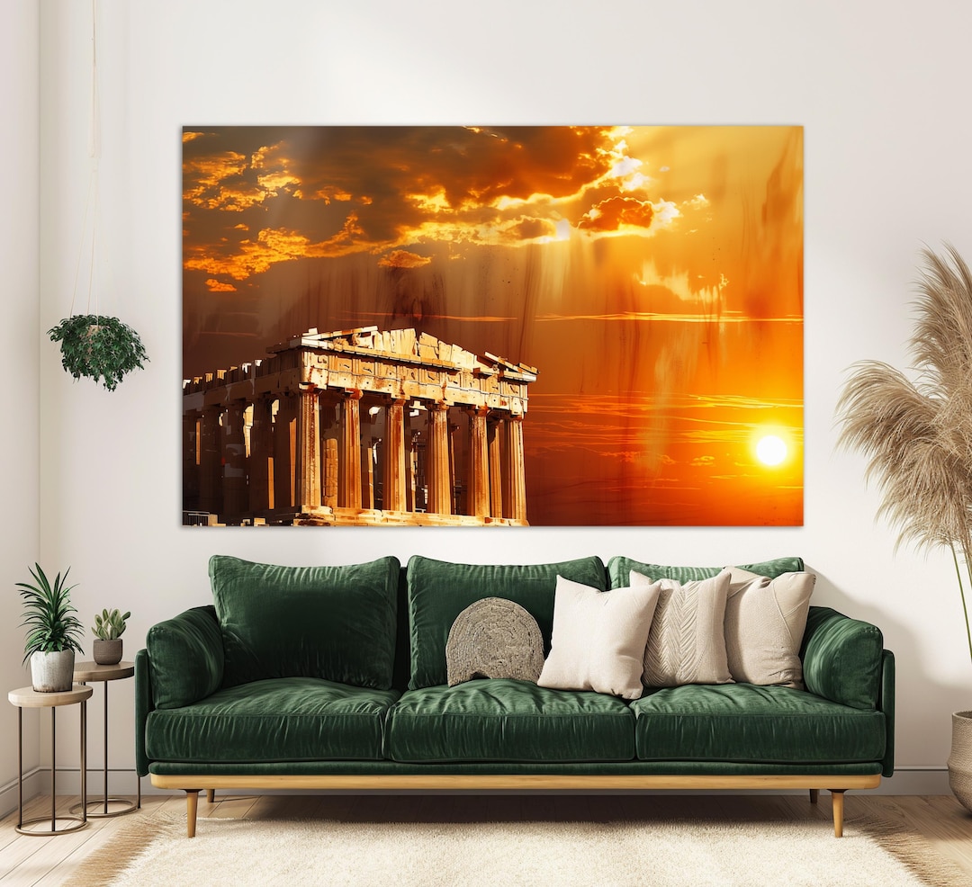 Parthenon Temple Canvas Print, Athenian Acropolis, Greece Painting ...