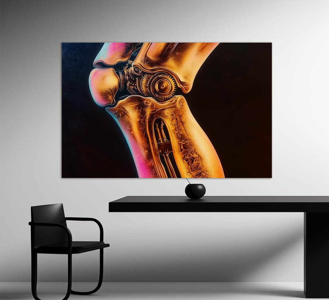 Abstract Knee Joint Work Canvas Print, Robotic Knee Wall Art ...