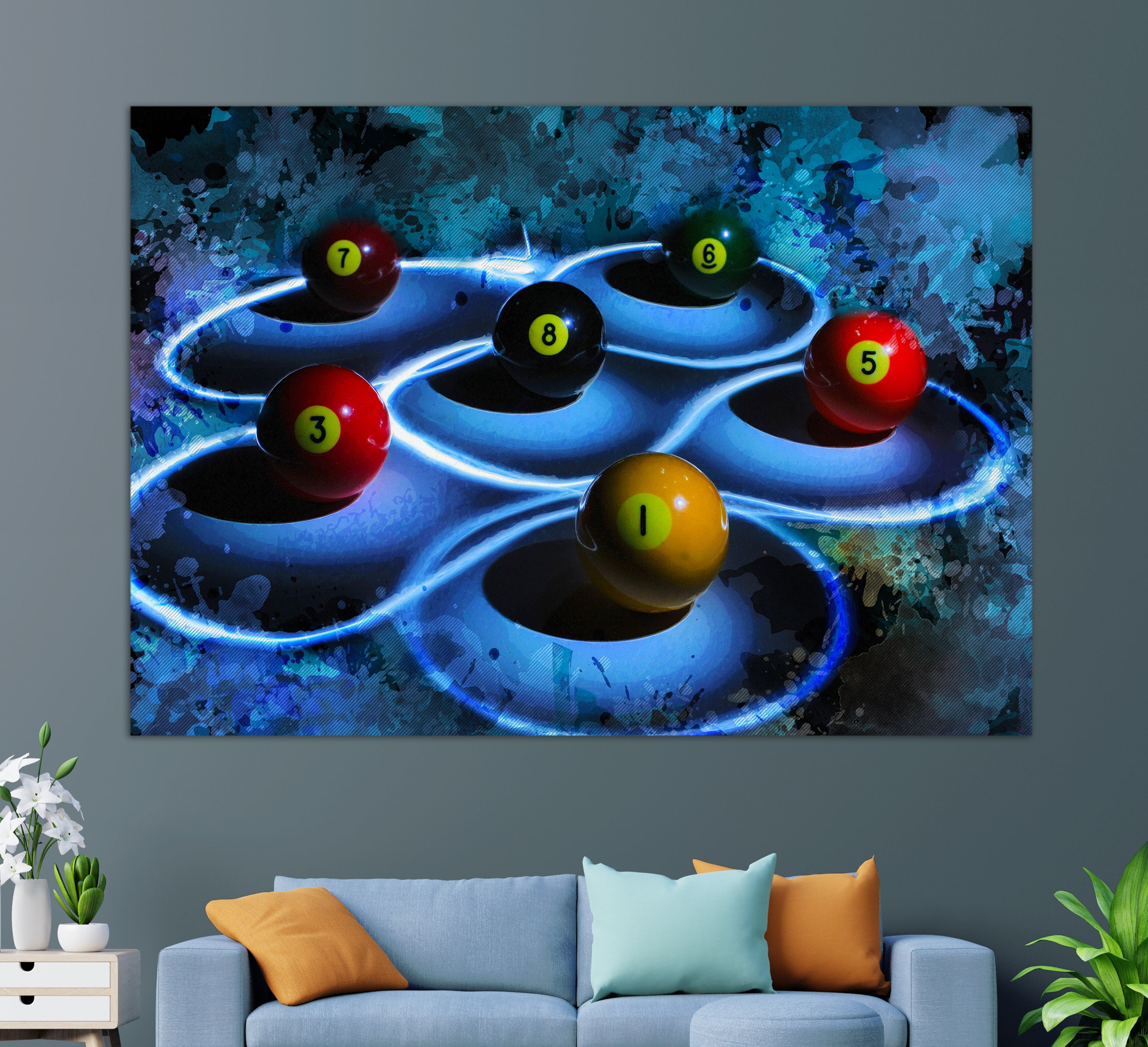 Abstract Billiards Canvas Art Billiards Wall Art Billiards | Etsy