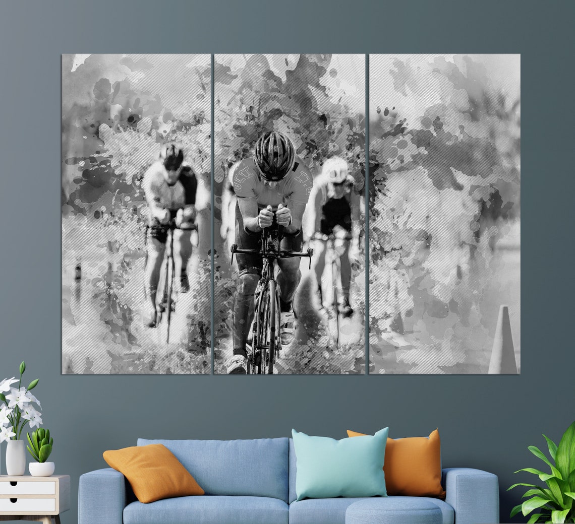 Cycling Canvas Print Cycling Wall Art Abstract Cycling | Etsy