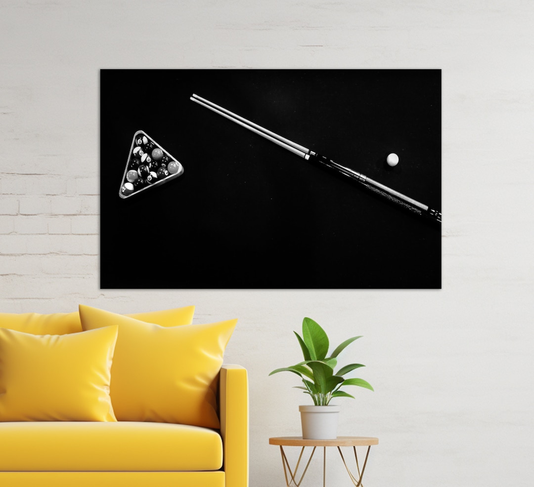Billiards Canvas Print, Minimalist Billiard Wall Art, Billiard Painting ...
