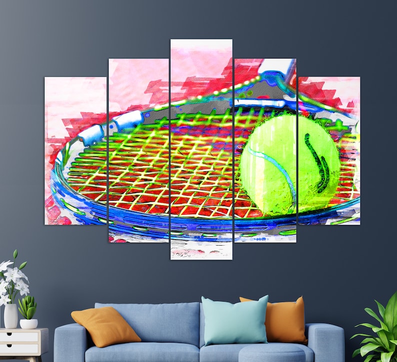Tennis Wall Art Abstract Tennis Canvas Print Tennis | Etsy