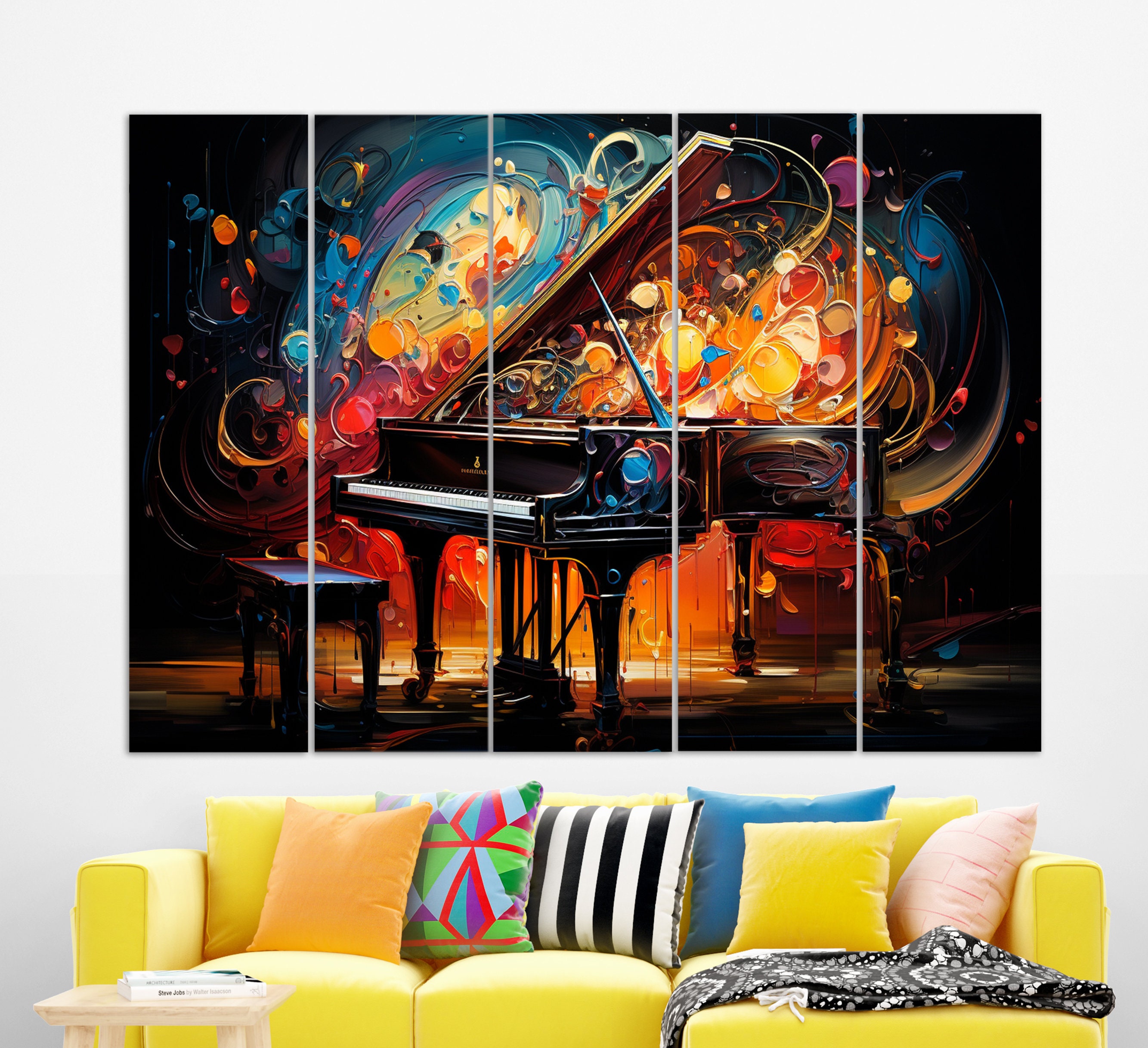 Impression abstraite sur toile piano à queue art mural piano - Etsy France
