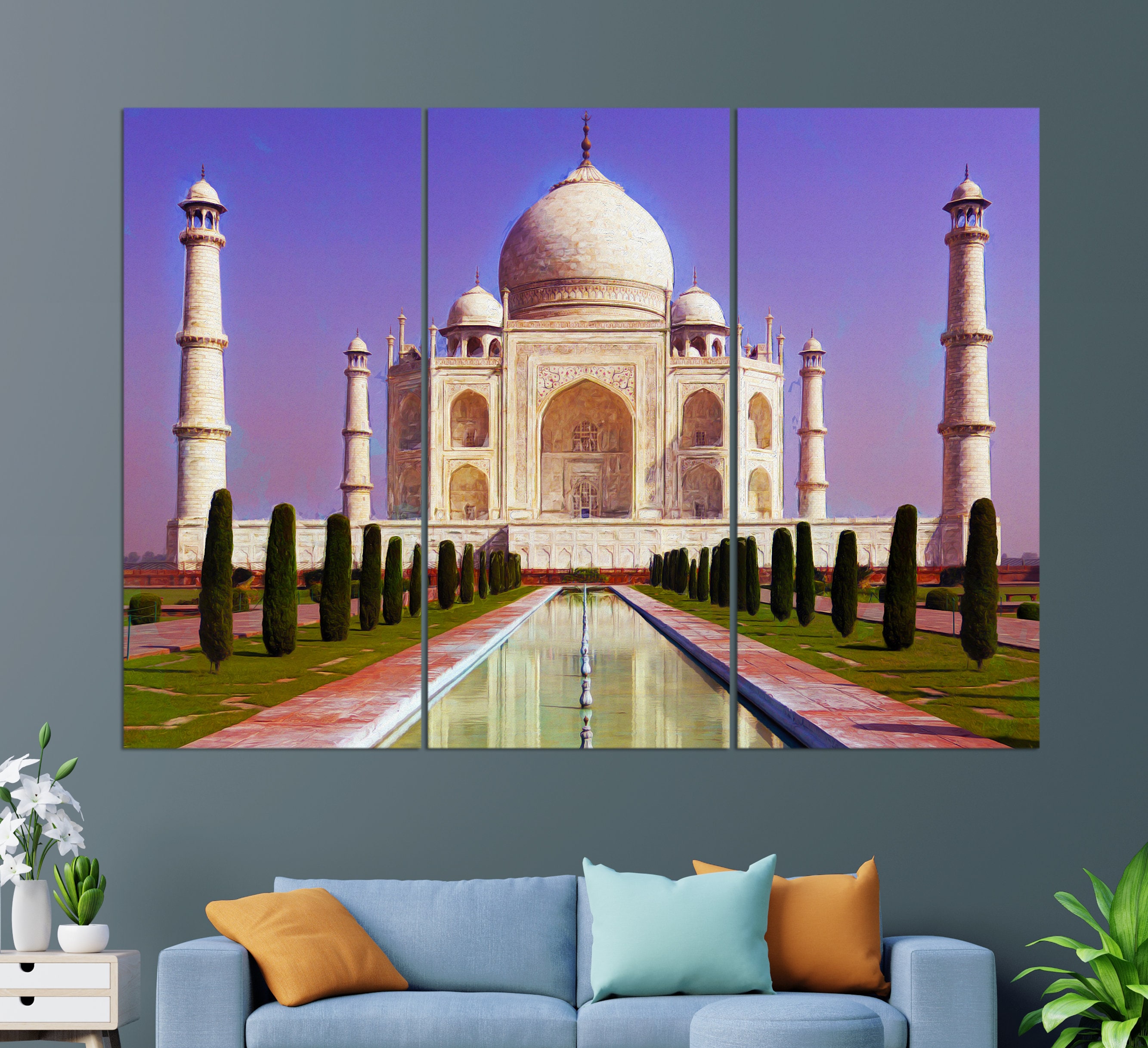 Taj Mahal Canvas Print, Taj Mahal Painting, Agra, India Wall Art - Etsy