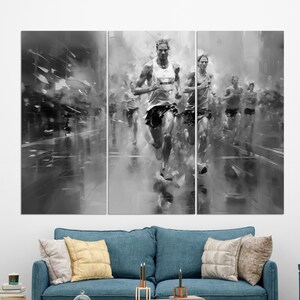 Abstract Running Canvas Art, Running Painting, Running Canvas Print ...