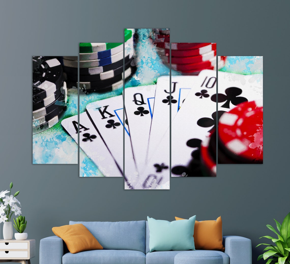 Poker Wall Art Poker Canvas Print Casino Wall Art Poker | Etsy