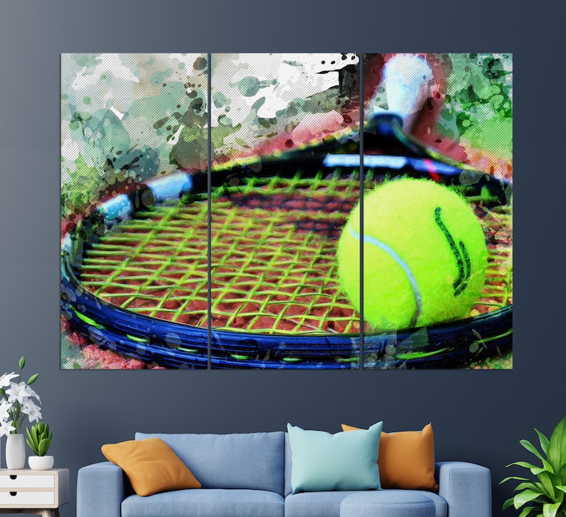 Abstract Tennis Wall Art Tennis Canvas Print Tennis | Etsy