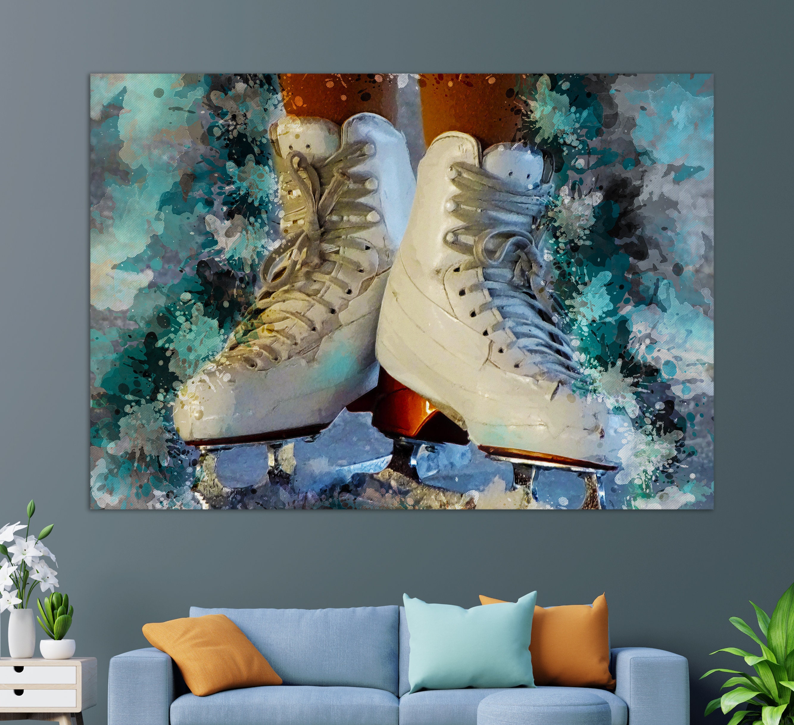 Skates Canvas Print Figure Skating Wall Art Skating Canvas - Etsy UK