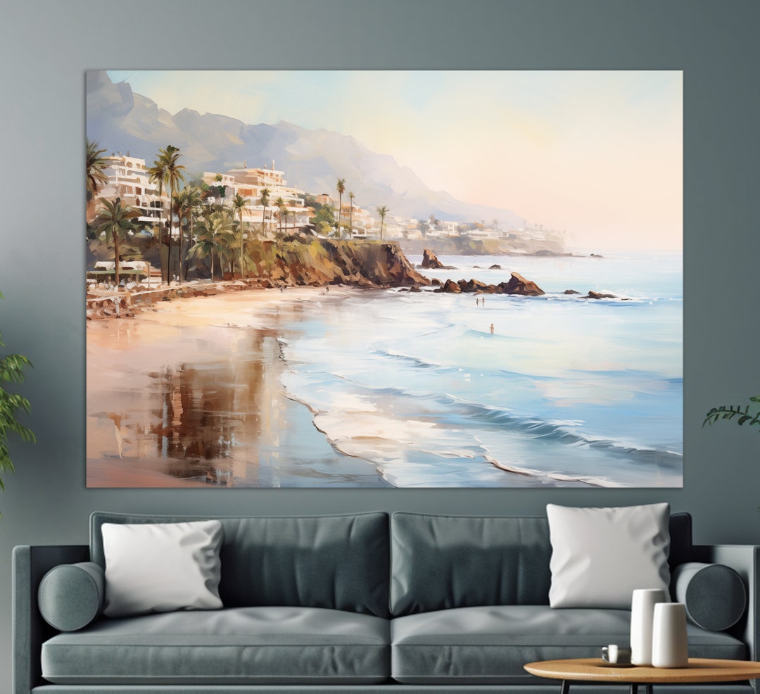 Scenic Tenerife Coast Painting, Tenerife Canvas Print, Canary Islands ...