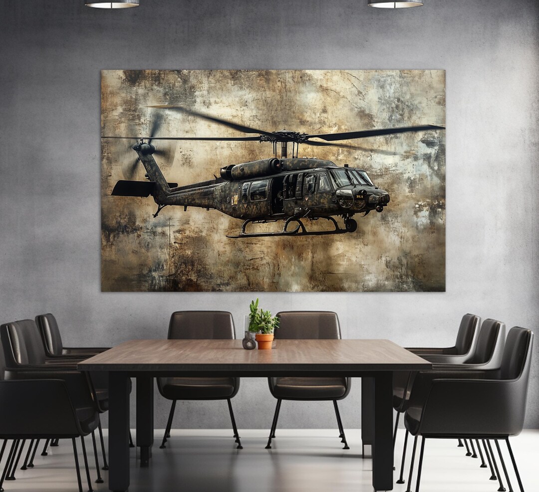 Abstract Military Helicopter Canvas Print, Military Helicopter Wall Art ...