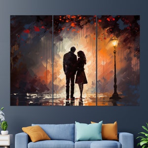Romantic Wall Art, Couple in Love Canvas Print, Romantic Painting ...