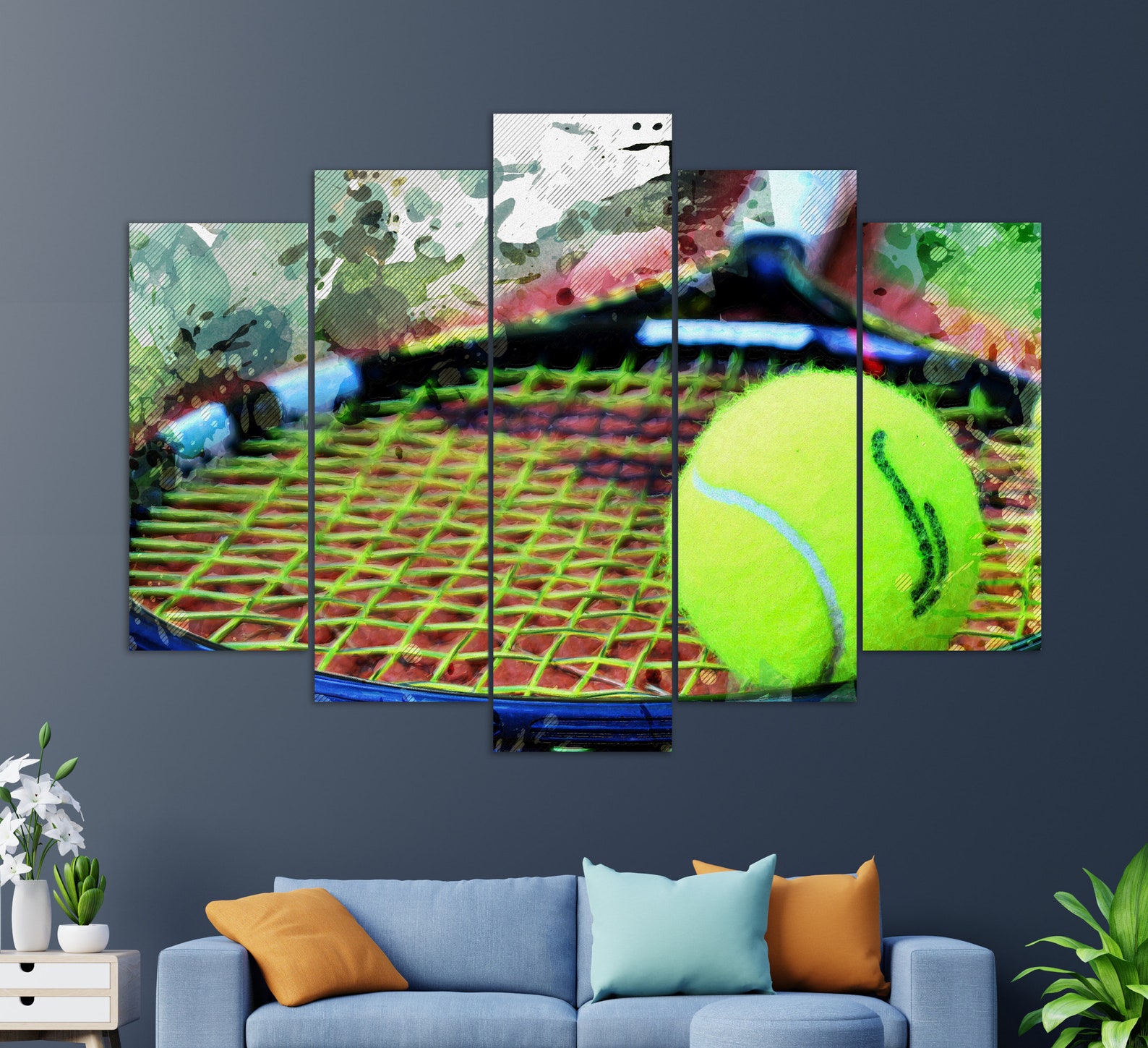 Abstract Tennis Wall Art Tennis Canvas Print Tennis | Etsy