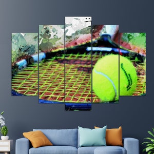Abstract Tennis Wall Art, Tennis Canvas Print, Tennis Painting, Tennis ...