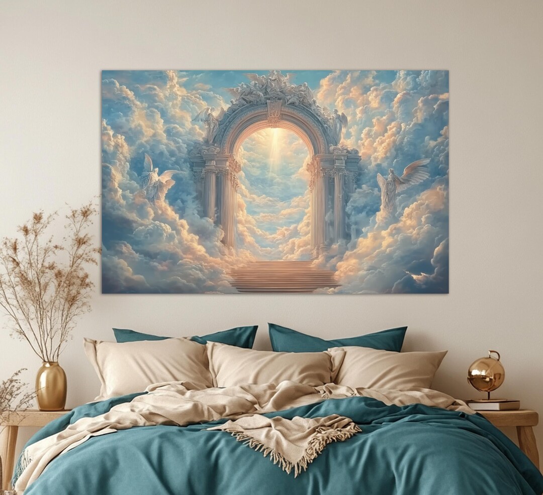 Gate to Heaven Canvas Print, Divine Arch, Spiritual Wall Art, Celestial ...
