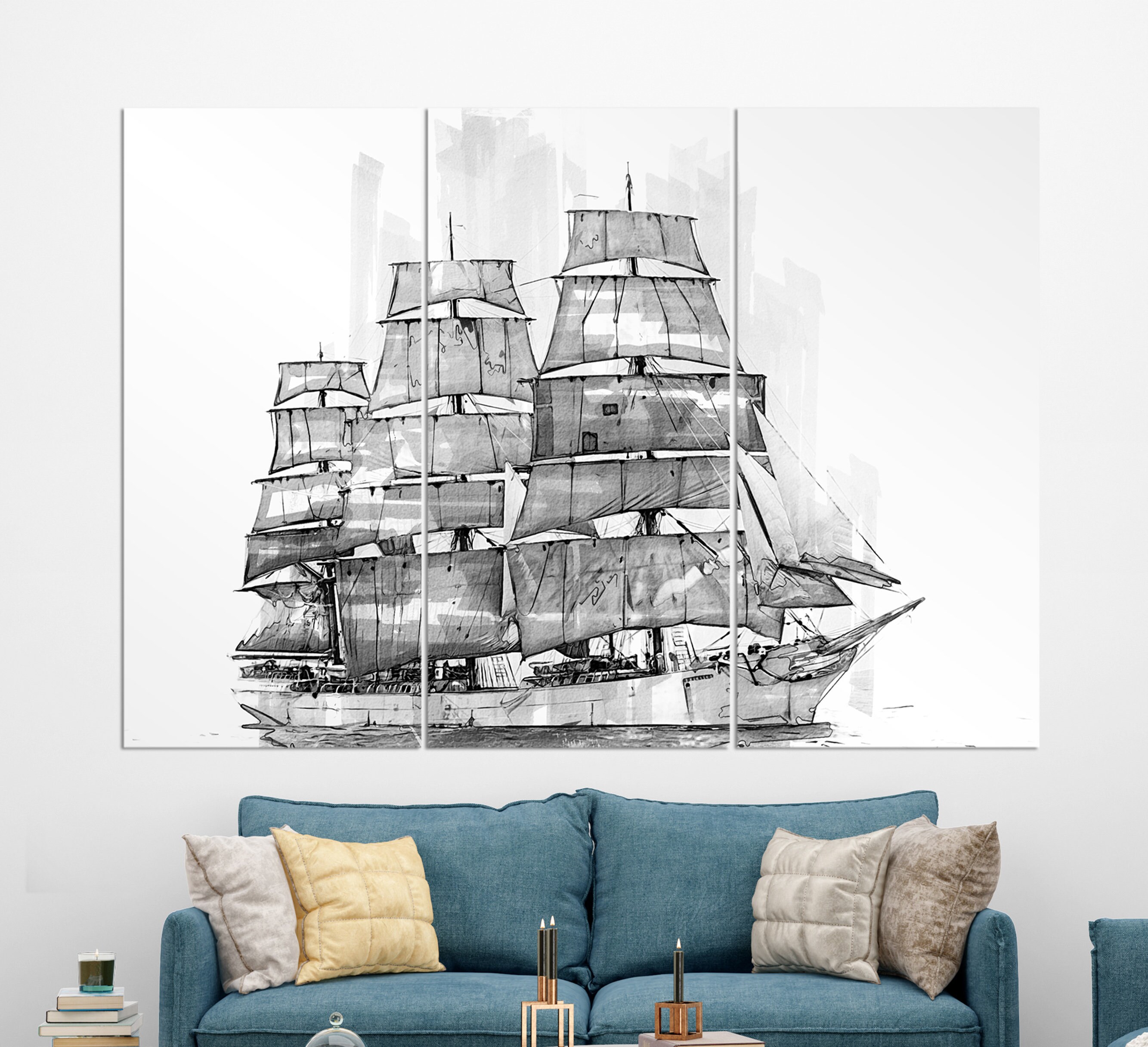 Sailing Vessel Canvas Print Sailing Ship Wall Art Sailing | Etsy