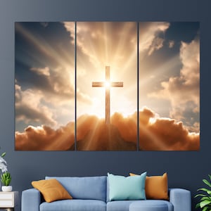 Religious Wall Art, Cross Painting, Bible Wall Art, Religious Wall ...