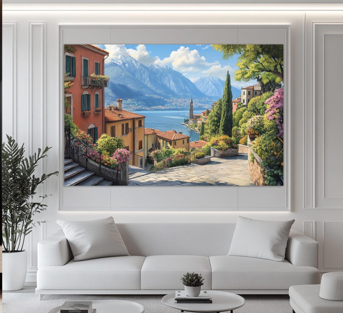 Bellagio, Lake Como Canvas Print, Bellagio Landscape, Lake Como Wall ...