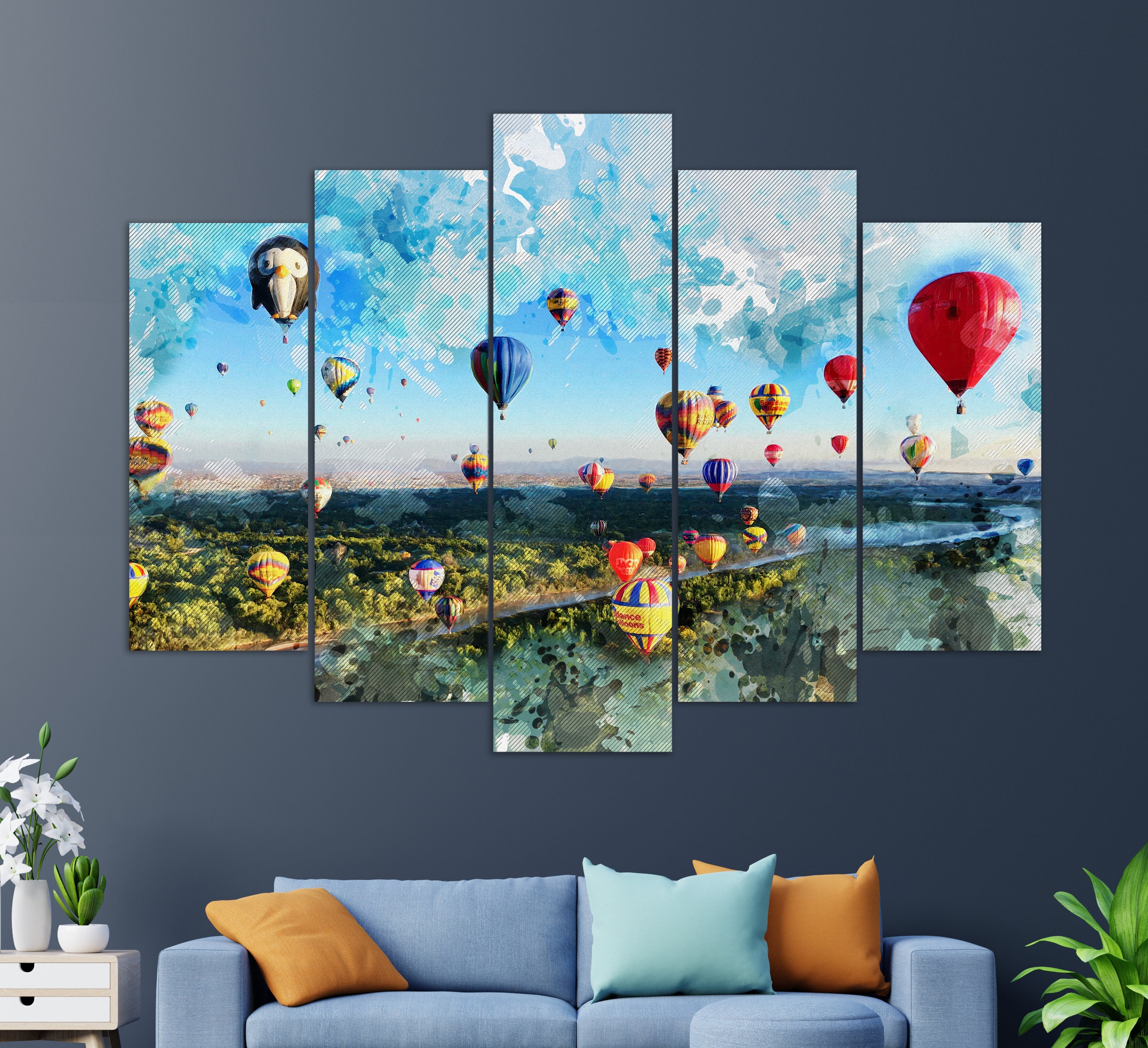 Albuquerque Balloon Fiesta Canvas Art Abstract Albuquerque | Etsy