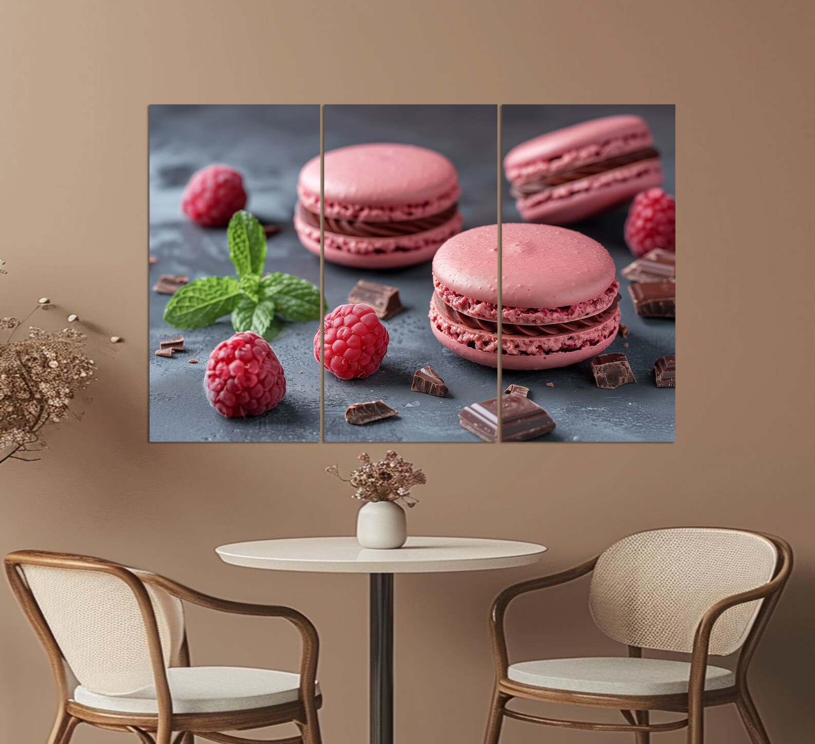 Raspberry Macarons Canvas Print, Sweets Wall Art, Sweet Tooth Gift ...