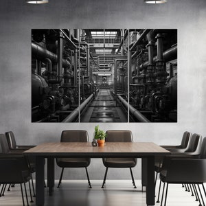 Industrial Wall Decor, Engineer Gift, Technological Wall Art, Factory ...