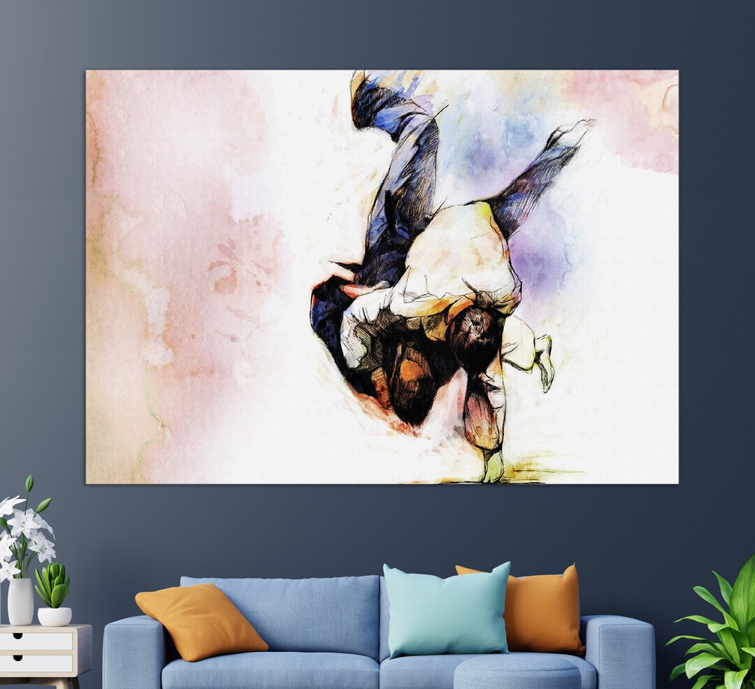 Judo Wall Art, Judoka Gift, Judo Gym Wall Decor, Judo Painting, Martial ...