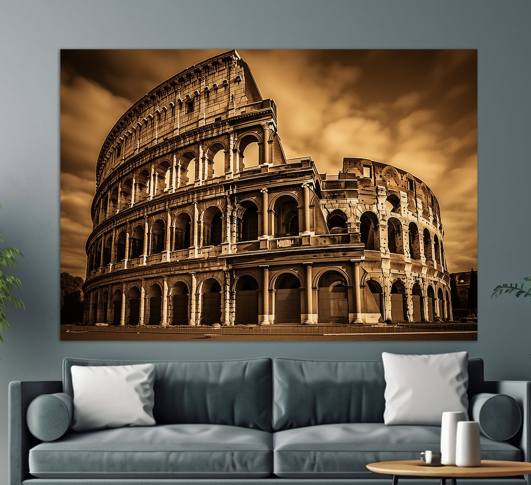 Colosseum Sepia Painting, Abstract Colosseum Canvas Print, Sepia ...
