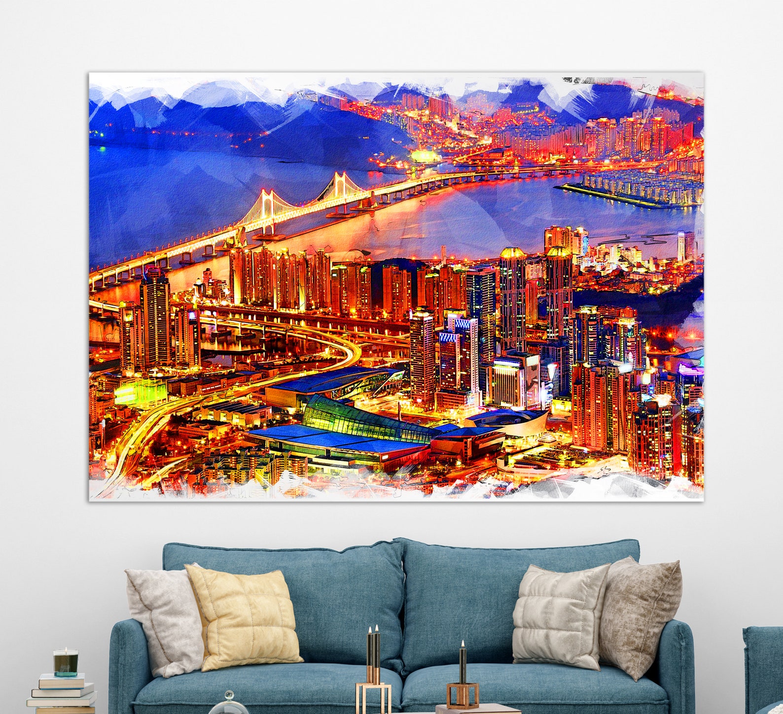 Busan Canvas Print Busan Painting Busan Wall Art South - Etsy