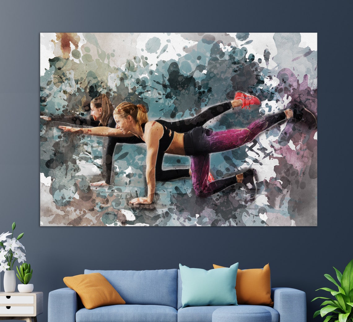 Aerobics Wall Art Women Workout Canvas Print Fitness Wall - Etsy