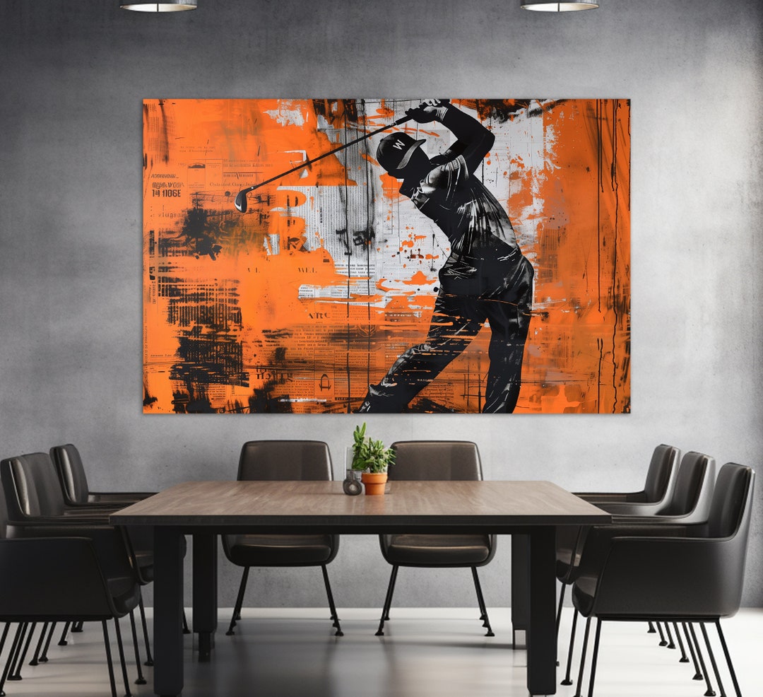 Abstract Golf Canvas Print, Golf Wall Art, Golf Painting, Golf Player ...