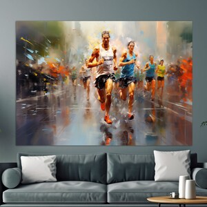 Abstract Running Canvas Art, Running Painting, Running Canvas Print ...