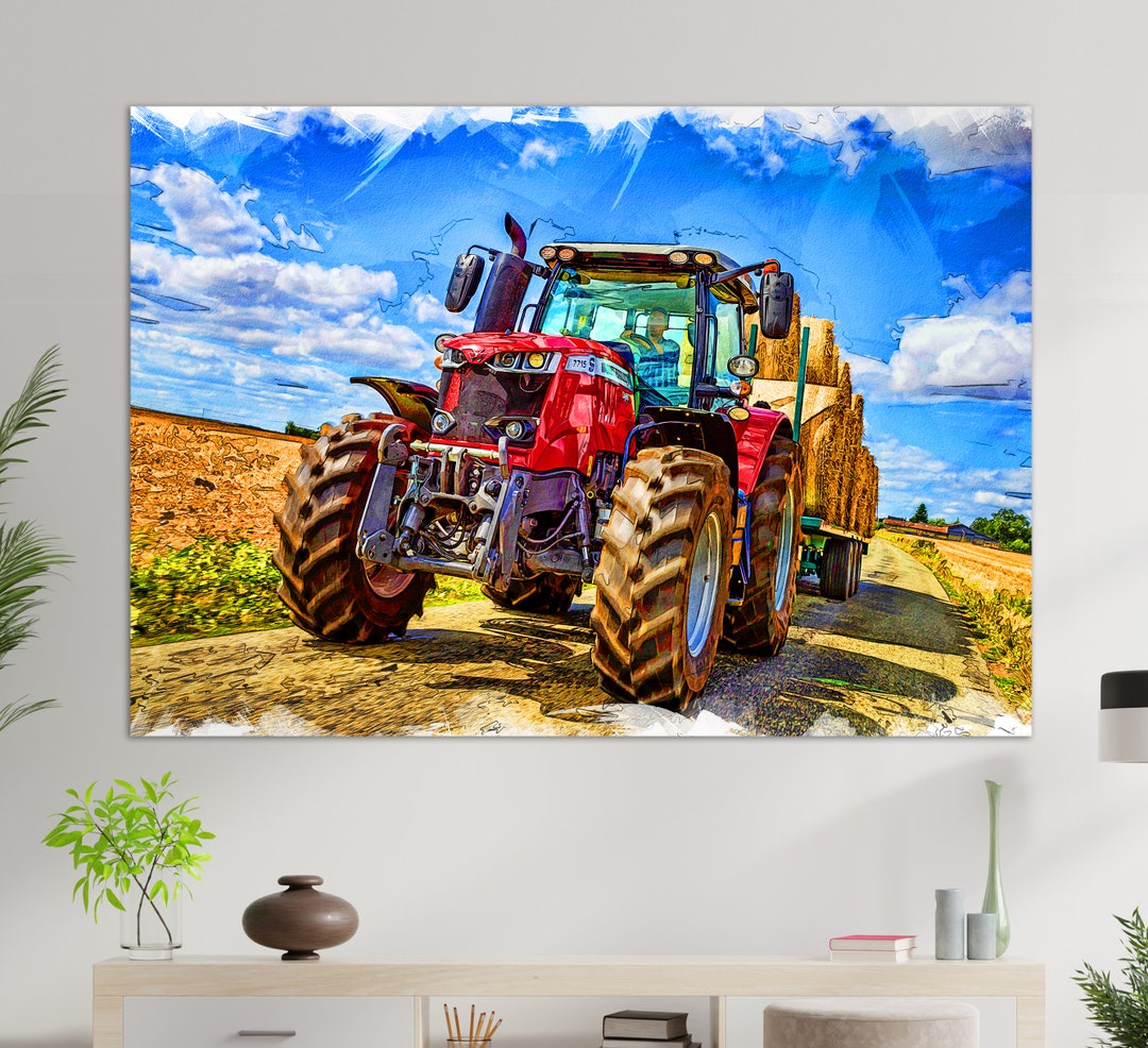Massey Ferguson 7715 Tractor Canvas Print, Tractors Wall Art, Tractor ...