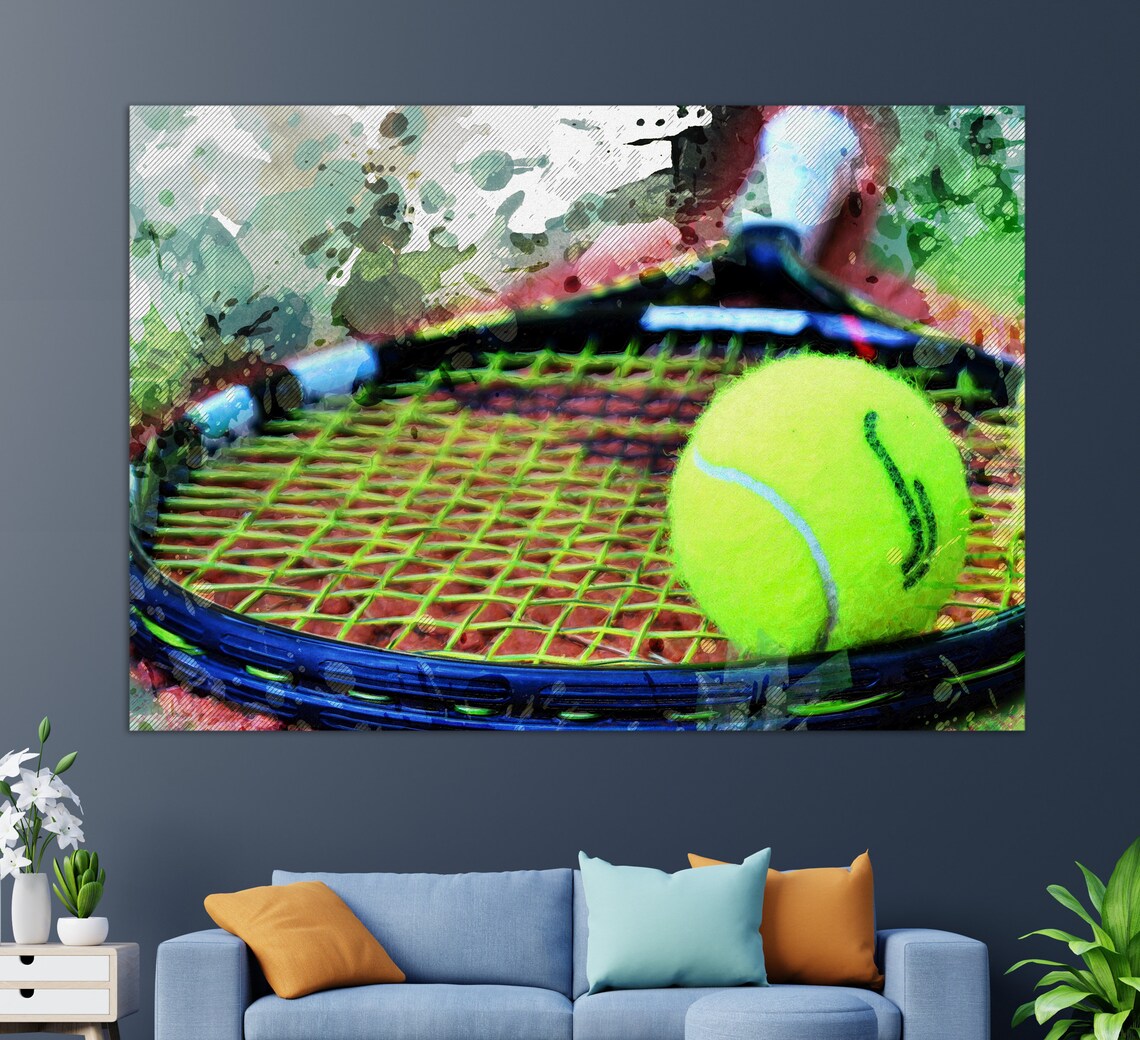 Abstract Tennis Wall Art Tennis Canvas Print Tennis | Etsy