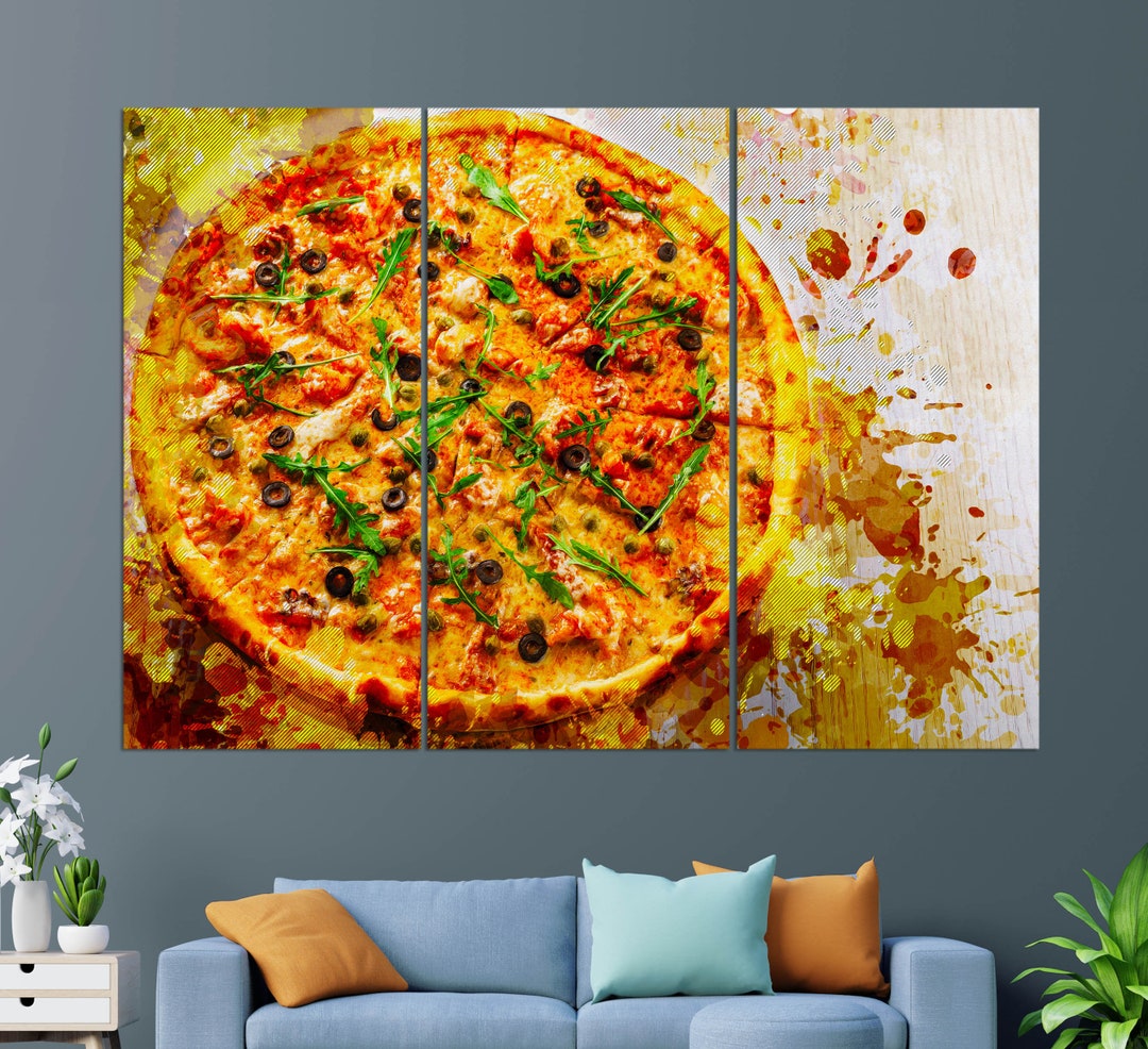 Pizza Canvas Print, Pizza Wall Art, Pizza Painting, Italian Food ...